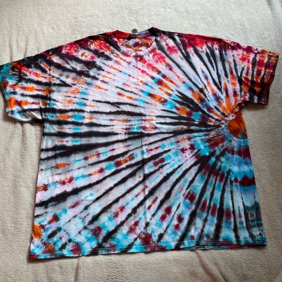 Shirts | 23handmade Spidered Blue And Red Tie Dye Shirt | Poshmark